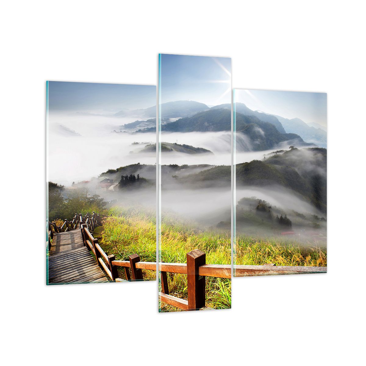 Tablou pe sticla 95x80 cm, Peisaj de Munte, GCB95x80-2444 - eMAG.ro