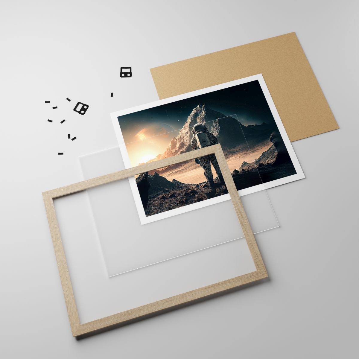 Obraz - Plakat - Nowe wyzwanie - 50x40cm - Astronauta Planeta Kosmos - Foto Plakaty w ramie ...